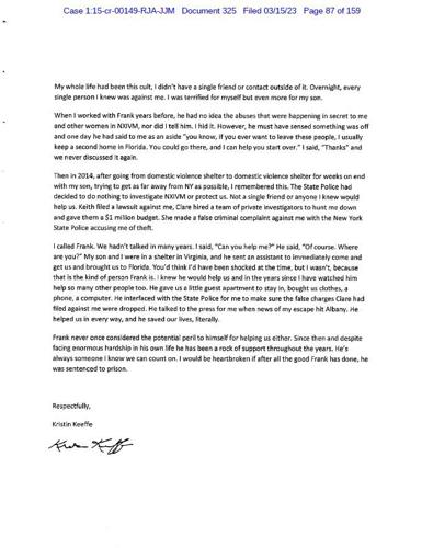 Parlatto letter from Keefe