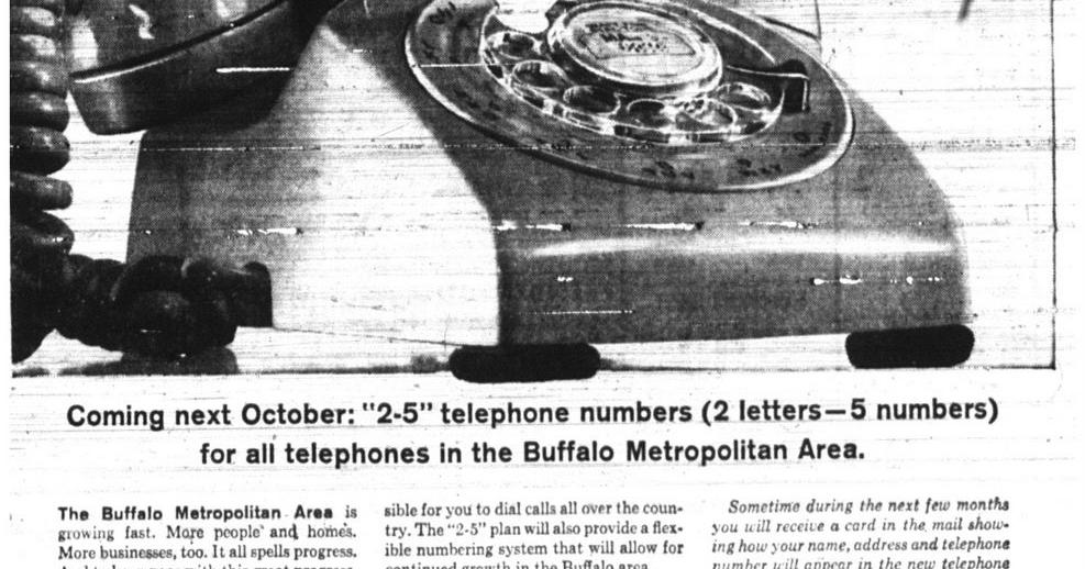 Jan. 5, 1960: Buffalo phone numbers changing to two letters, five numbers