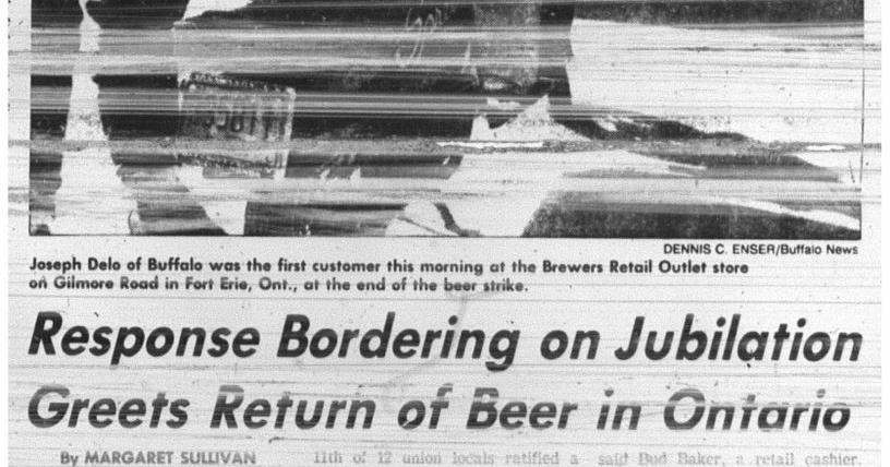 March 27, 1985: Buffalo rejoices at the end of Canada's beer strike