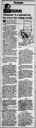March 19, 1990: America loves 'The Simpsons'; Buffalo, not so much