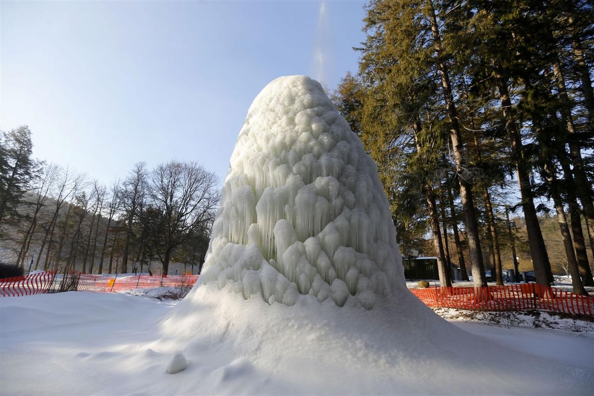 Ice volcano at Letchworth State Park