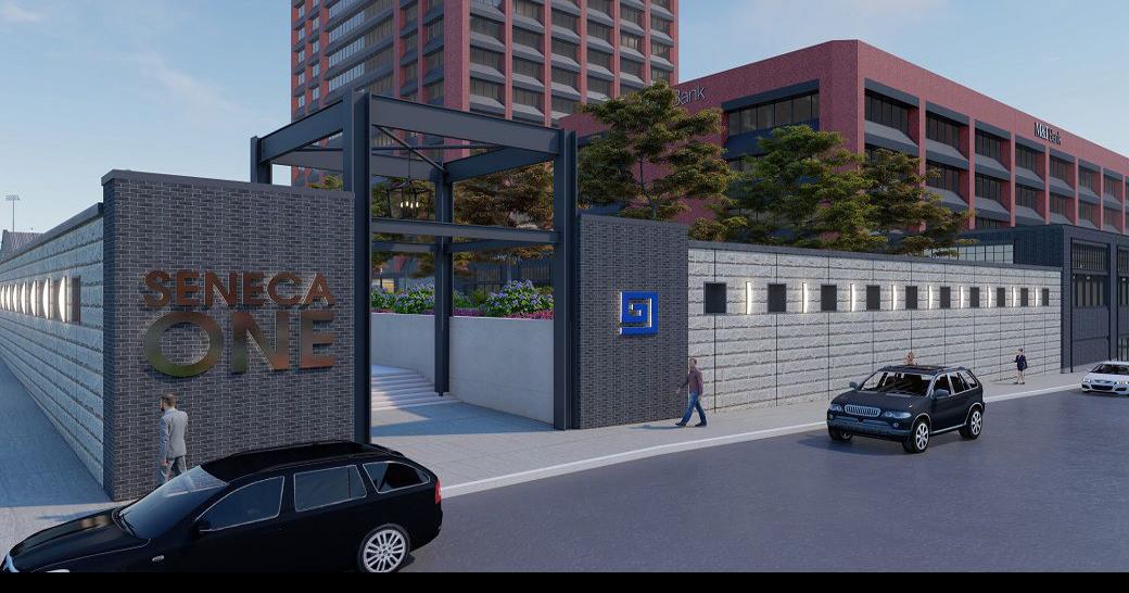 Seneca One going red with new paint job; work on M&T 'tech hub' resumes