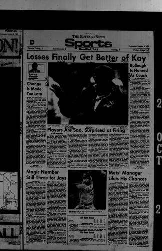 Oct. 1, 1985: Buffalo Bills head coach Kay Stephenson was fired