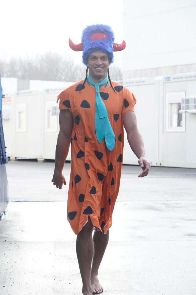 Why Mack Hollins came to Bills game as Fred Flintstone