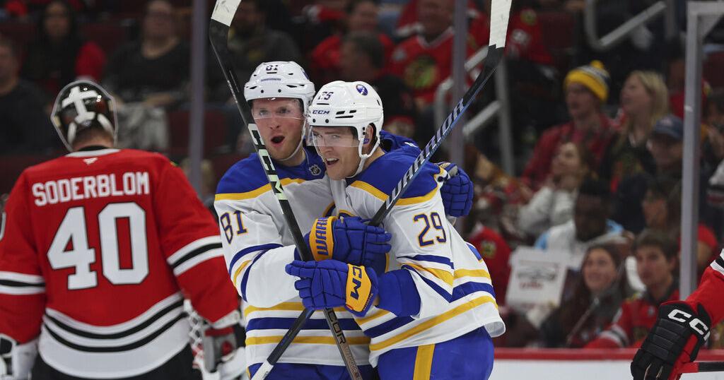 JJ Peterka's goal gives Buffalo Sabres a 4-2 win in Chicago