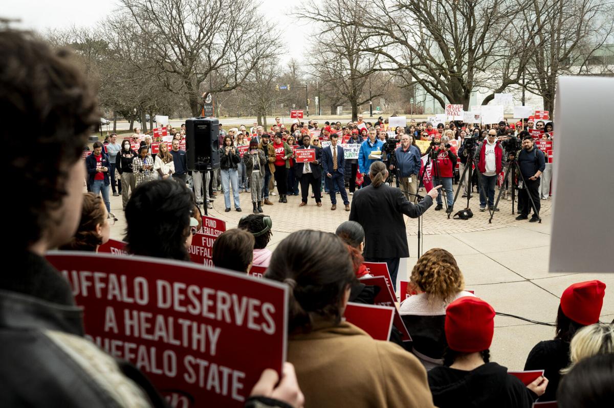 Students, faculty rally against Buffalo State cuts