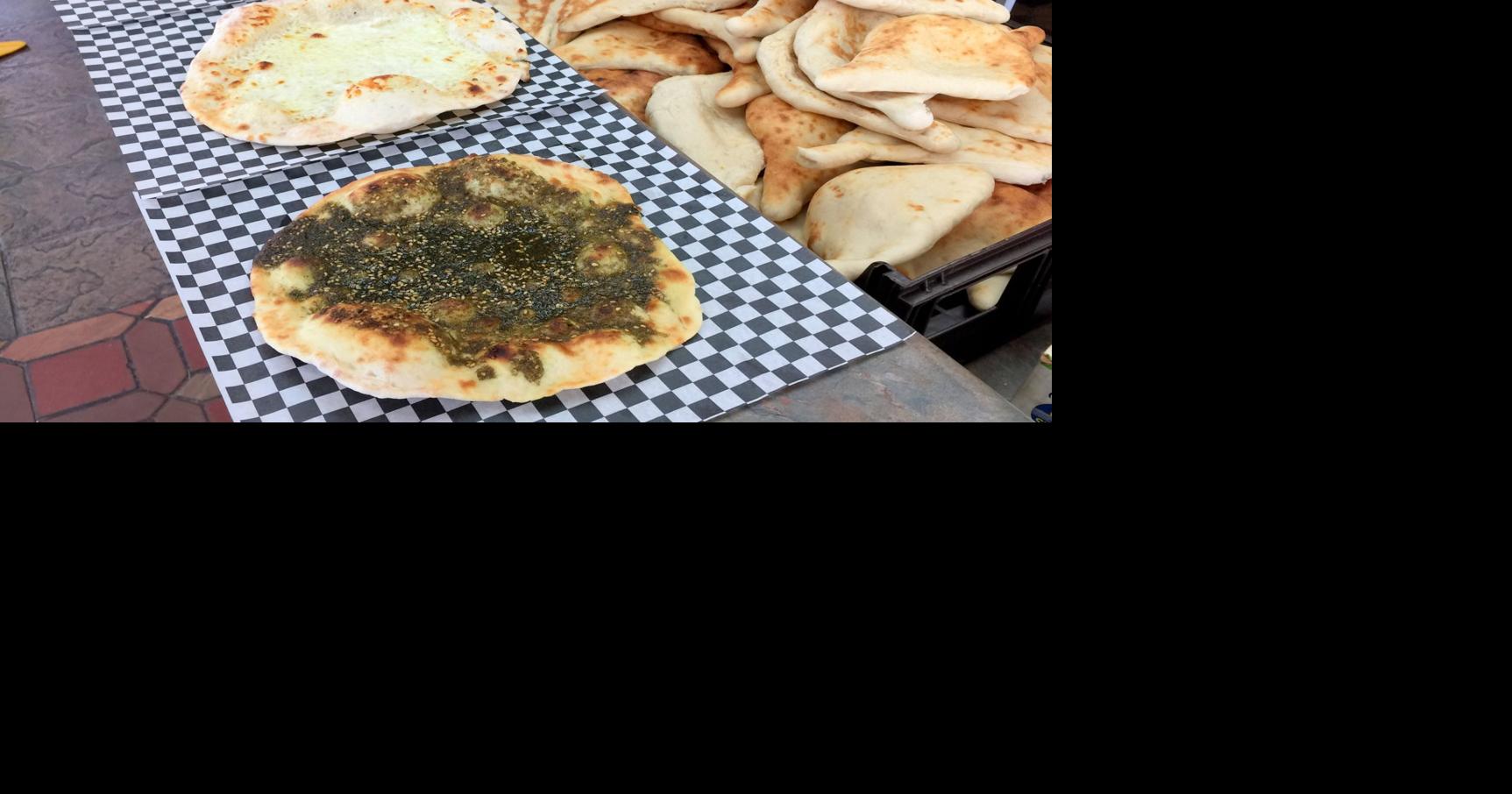 Cheese, beef, za'atar manakeesh at Buffalo Bakery
