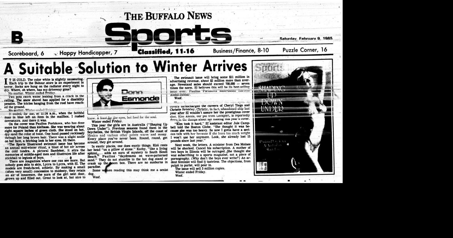 Feb. 9, 1985: Esmonde finds relief from winter blues