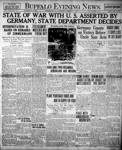 Front page, March 31, 1917: News urges 'plant the backyard' to help war ...