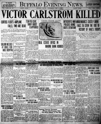 Front page, May 9, 1917: Who is Victor Carlstrom?