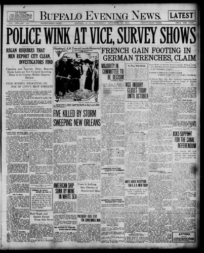 Front page Sept. 30, 1915: 'Police wink at vice, survey shows'