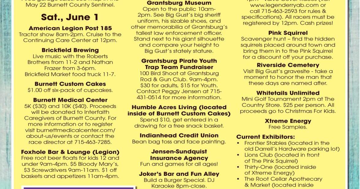 Join us in Grantsburg for BIG GUST DAYS May 31 & June 1 | News ...