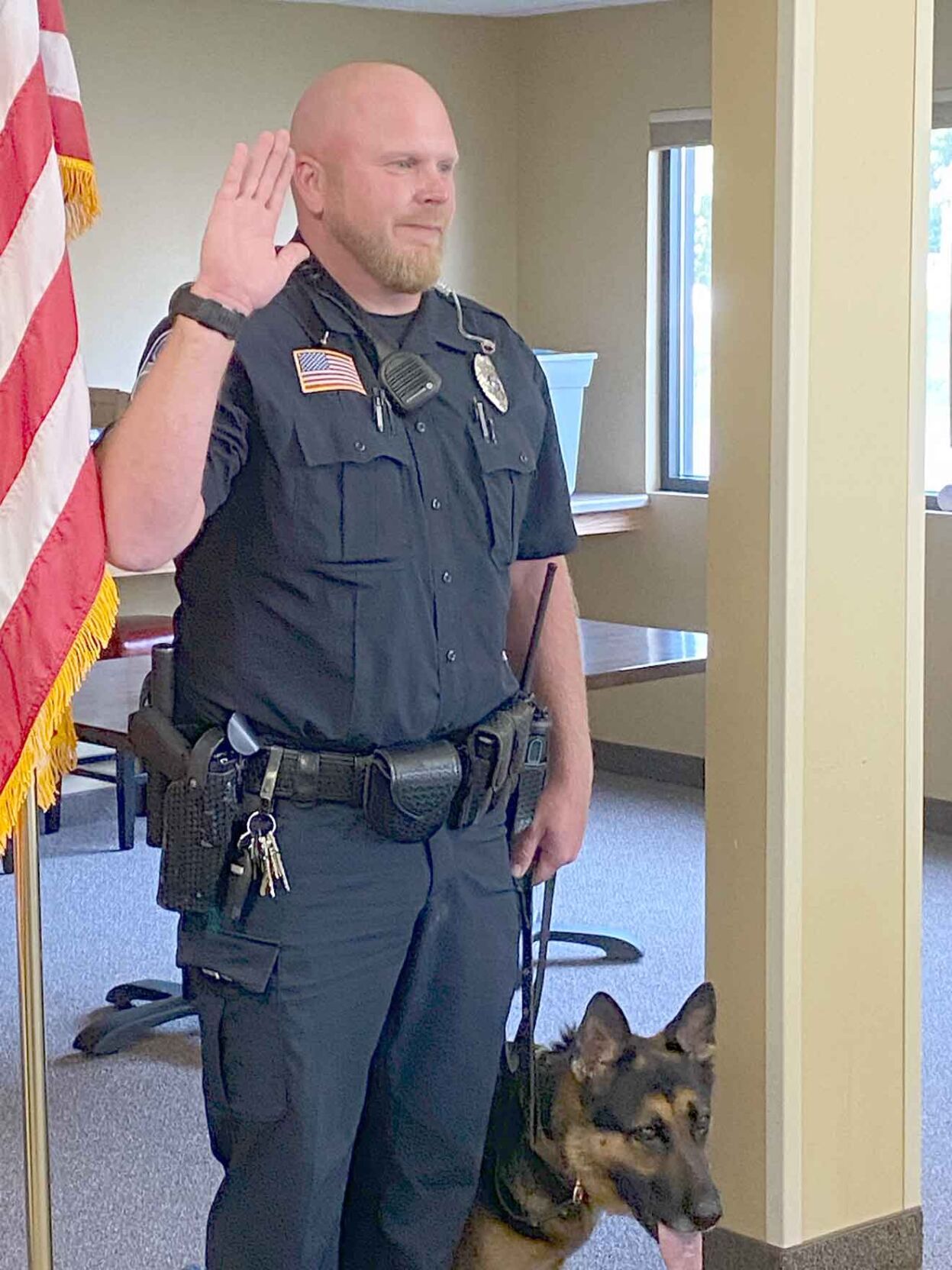 Grantsburg’s new chief takes oath … with K9 partner | News ...