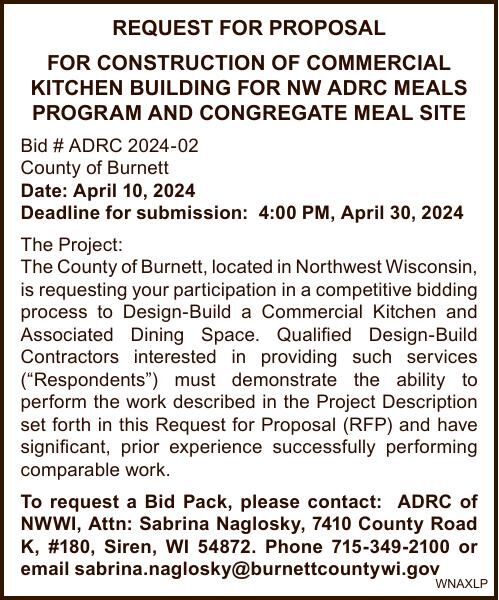 REQUEST FOR PROPOSAL FOR CONSTRUCTION OF COMMERCIAL KITCHEN BUILDING ...