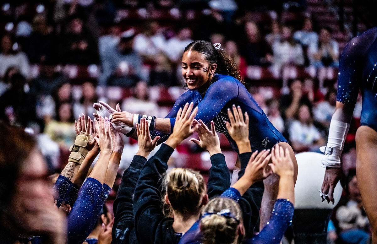 Utah State gymnastics scores 195.825 to finish second at Best of Utah ...