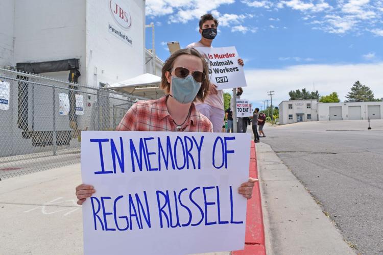 PETA holds protest outside JBS Hyrum Beef Plant | Local News ...