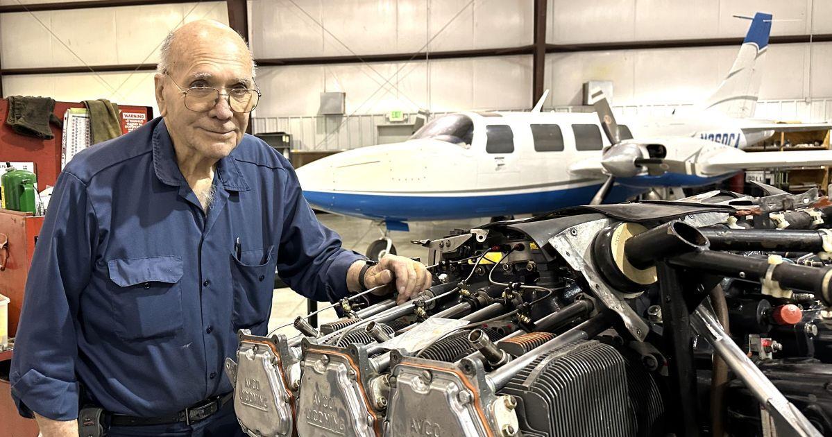 Eighty-two year old airplane mechanic honored for 50 years of service ...