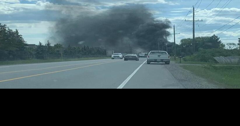 Caledon OPP shuts down road near Bolton due to fire
