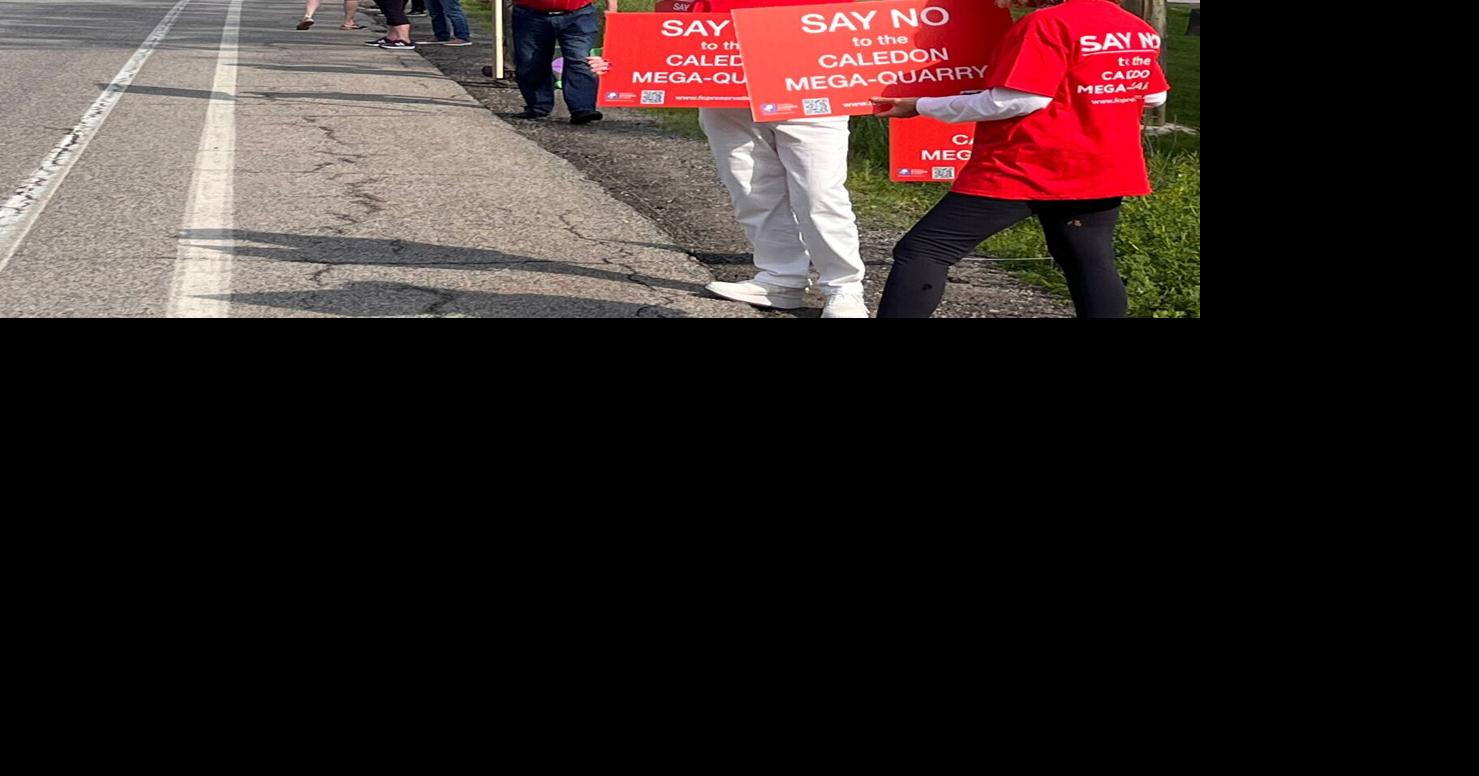 Caledon group protests outside golf course over mega-quarry
