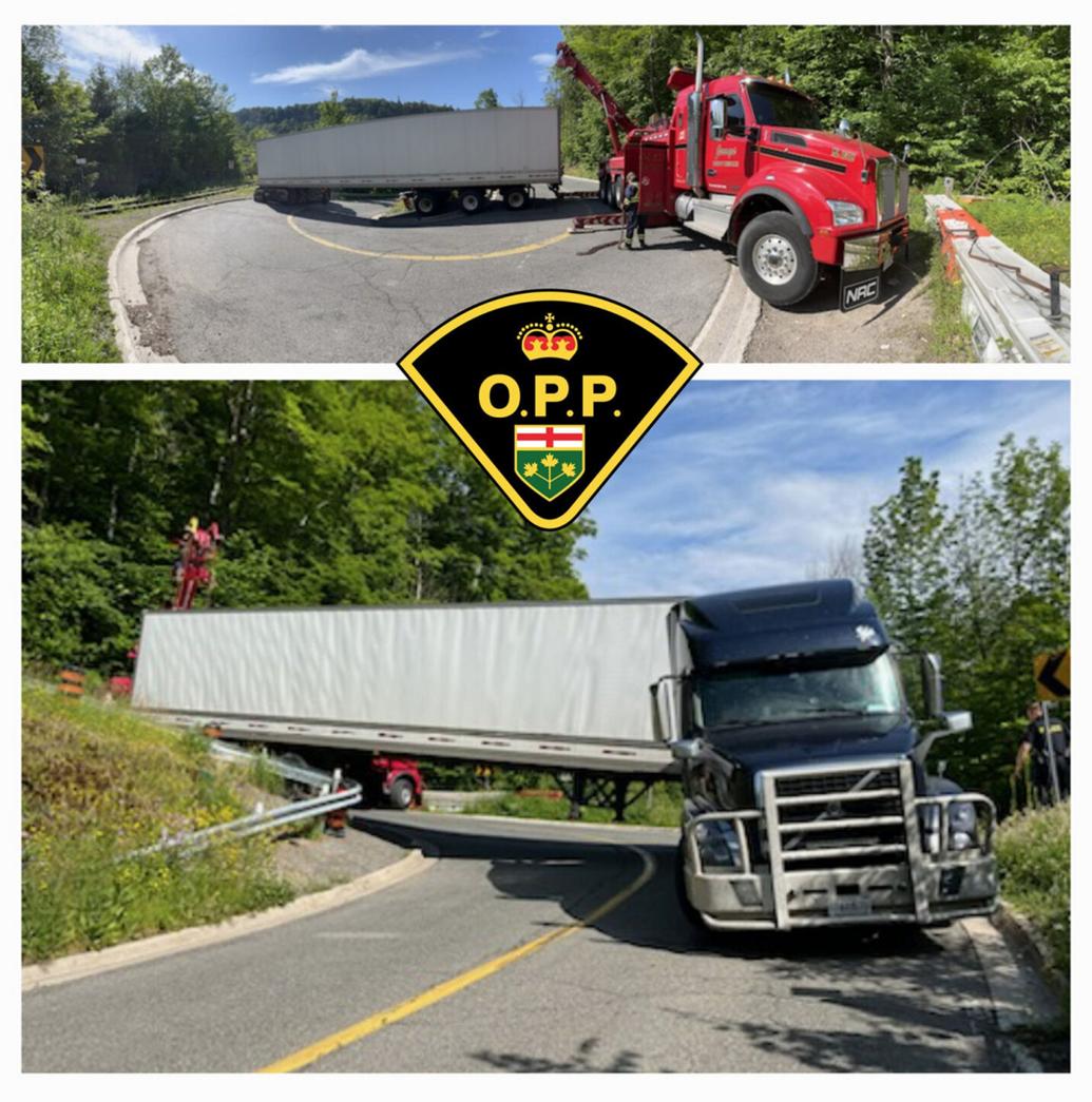 Caledon road closed Thursday after transport truck struck