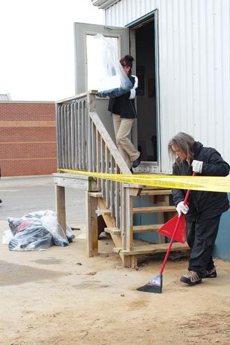 Fire destroys school portable
