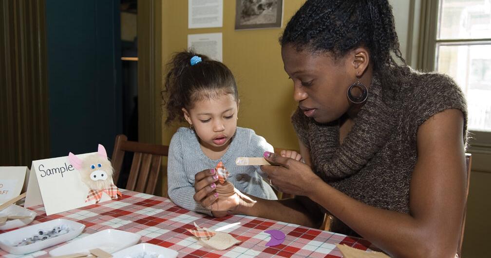 Family Day craft time at cottage