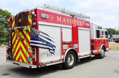 Mashpee Fire Engines Display Thin Blue Line Flags | Mashpee News ...