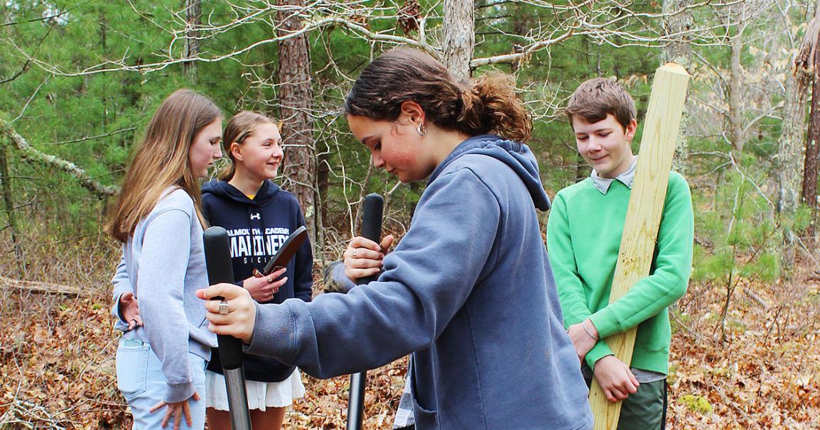 Students Install New Beebe Woods Sign System | Falmouth News | capenews.net