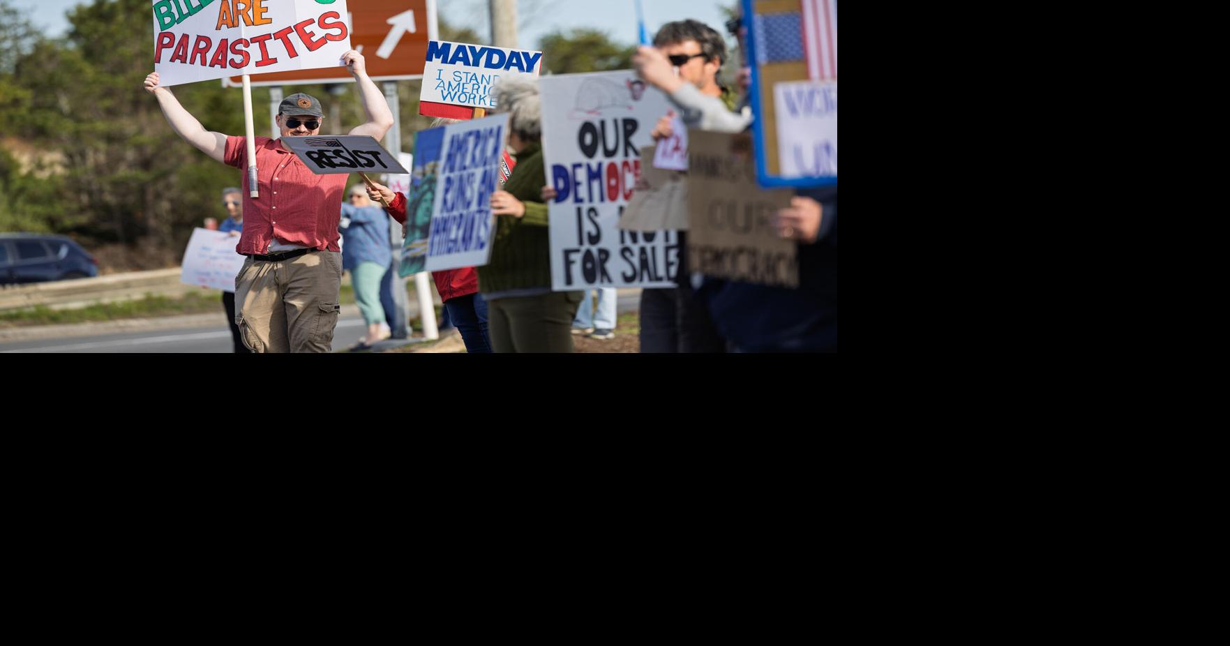 PHOTOS: May Day 'Stand Up' Rally At Bourne Rotary | Bourne | capenews.net