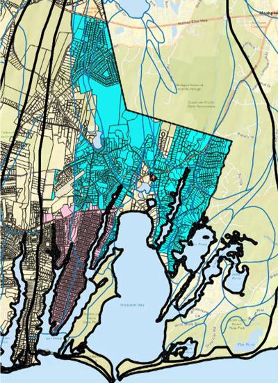Water Quality Committee Reviews I/A District Map Around Waquoit Bay ...