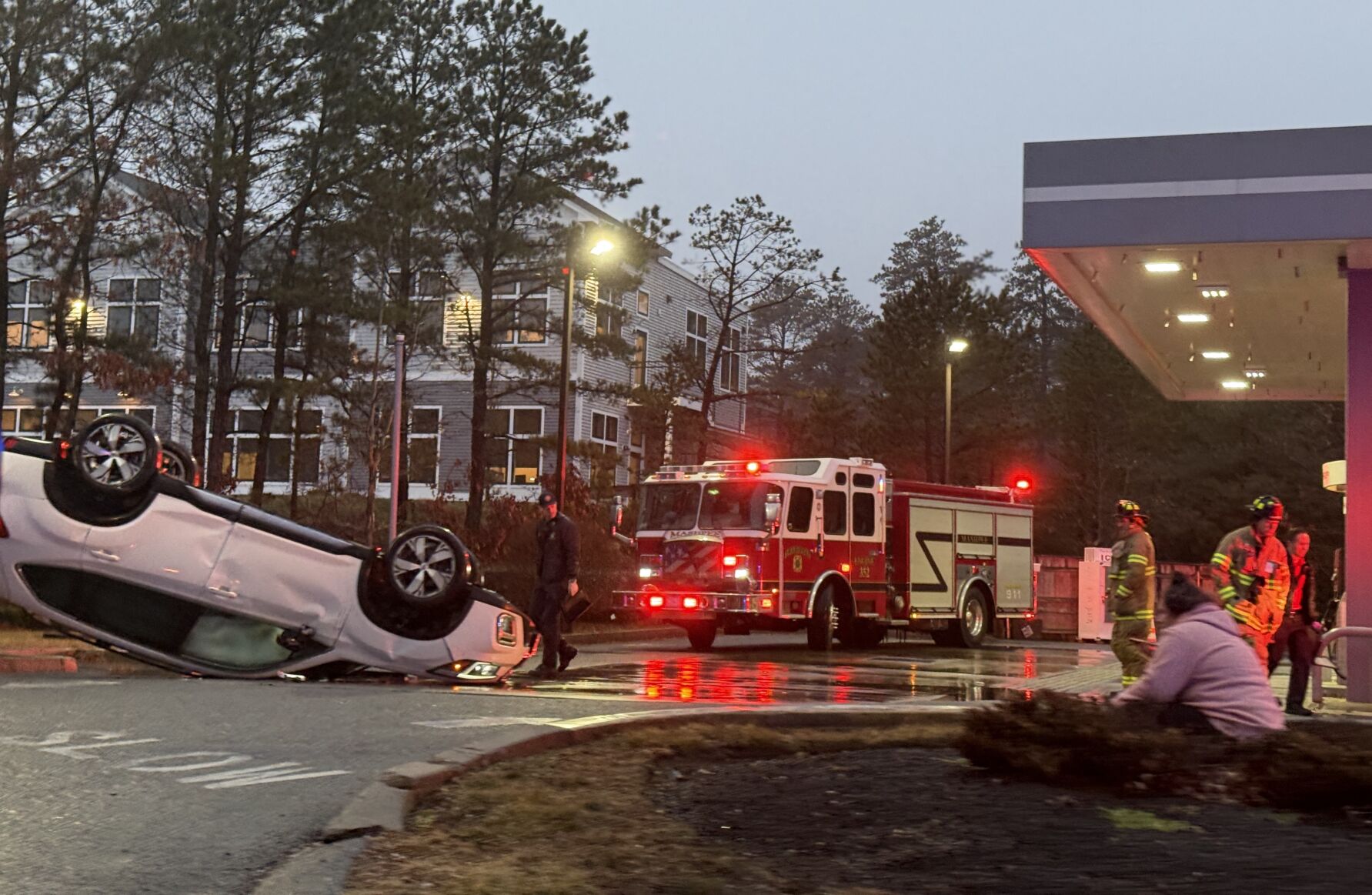 Car Rolled Over At Stop & Shop Gas Station | Mashpee | capenews.net