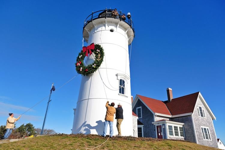 New Wreath Hung On Nobska After Old One Destroyed By Storms | Falmouth ...