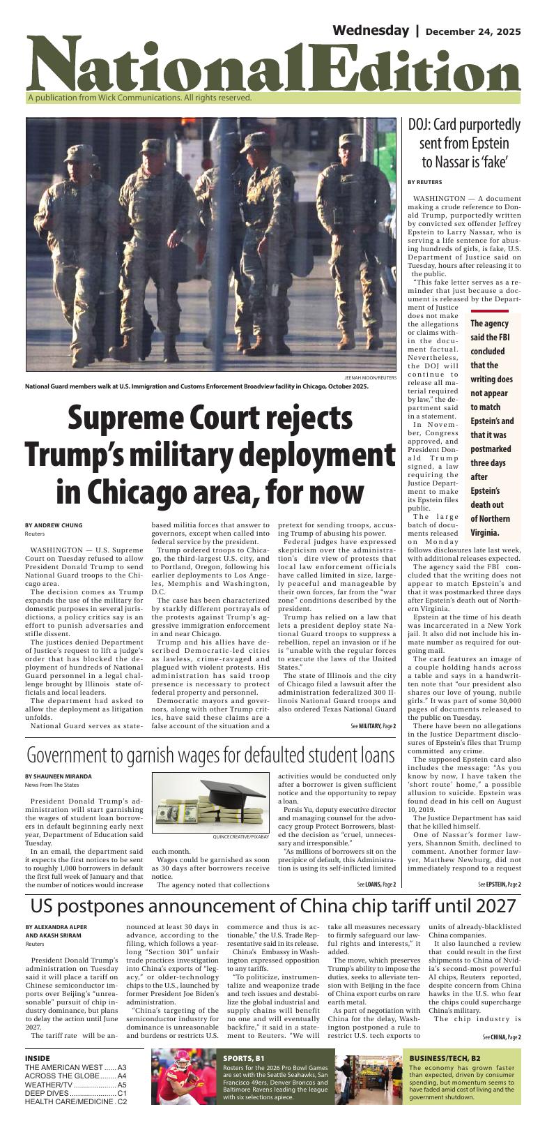 Page A1 | National Edition | capjournal.com