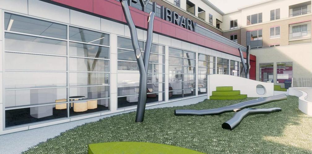 Take a look at preliminary designs for the proposed Pinney Library ...