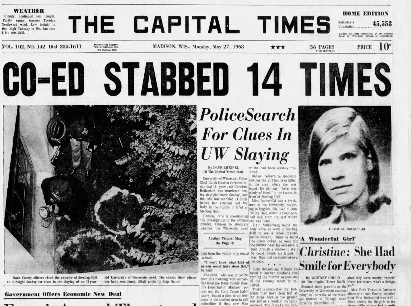 UW-Madison student's 1968 murder inspires a true crime podcast ...