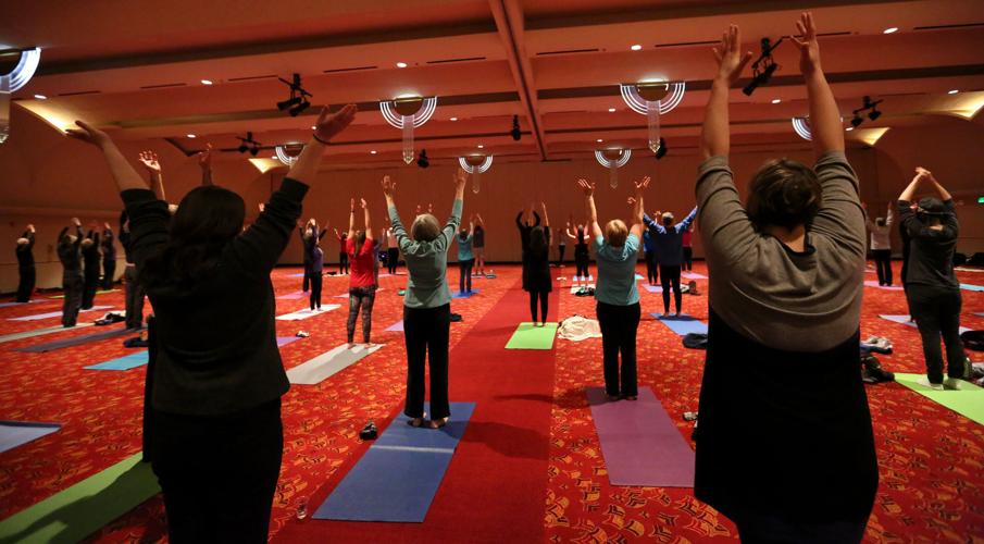 Photos: Try free yoga with your neighbors at the Monona Terrace | Local ...