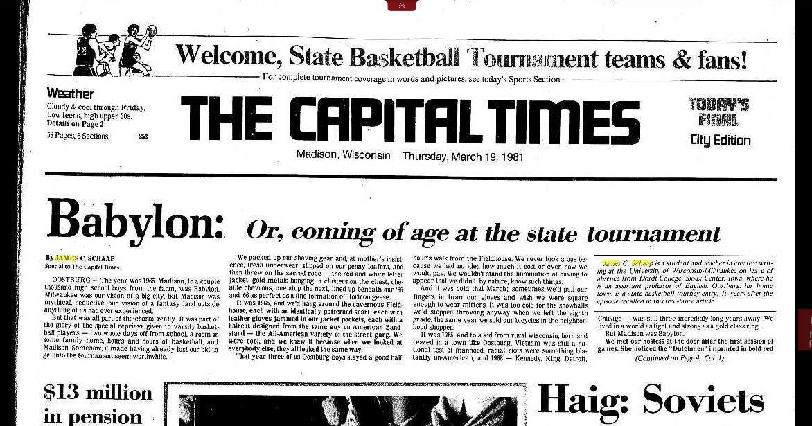 James C. Schaap: Babylon: Or, coming of age at the state tournament ...