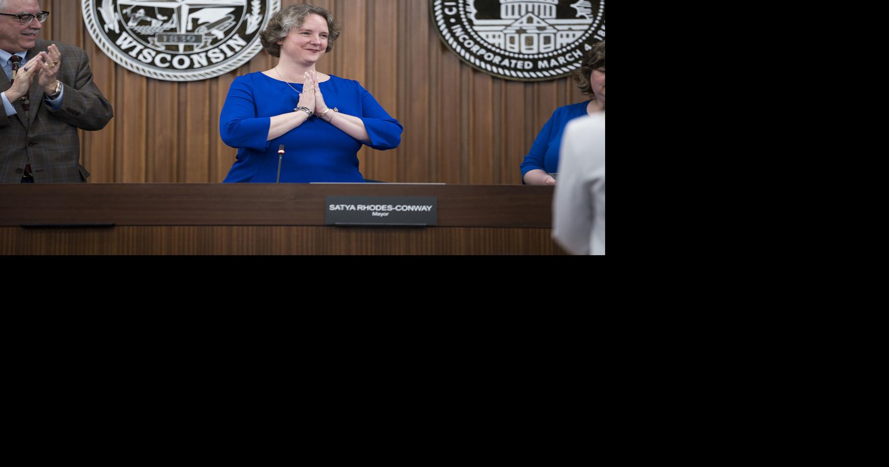 Rhodes-Conway sworn in as mayor; Madison City Council elects leadership ...
