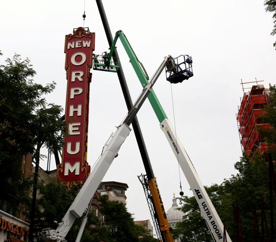 Photos: 'New' Orpheum sign goes up on State Street | Local News ...