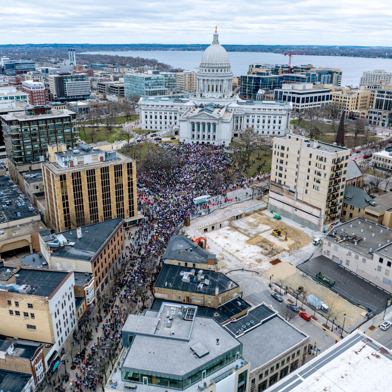 In Madison protest, thousands send messages of all kinds to Trump, Elon ...