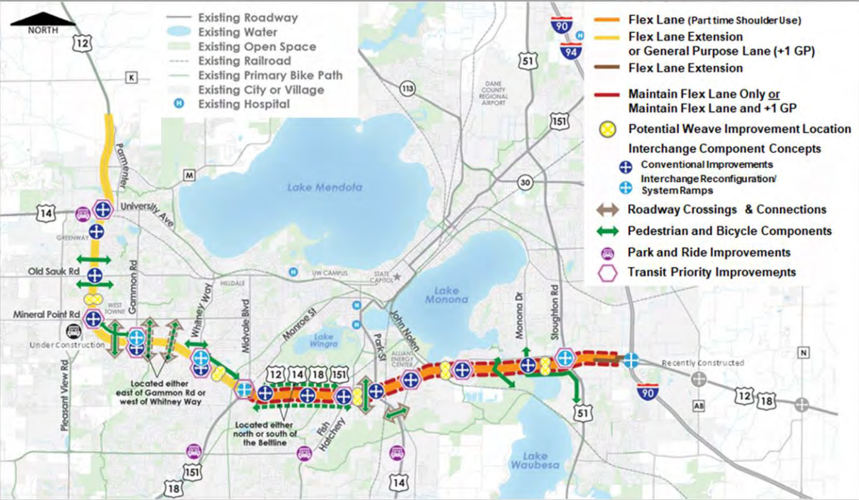 Madison Beltline planners weigh adding lanes or extending flex lanes ...