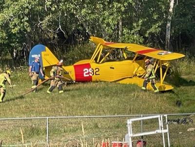 biplane crashing
