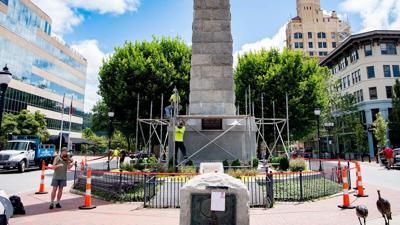 Obelisk honoring Confederate officer torn down in Asheville | Regional ...