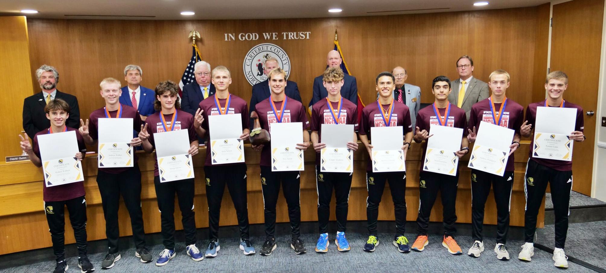 County board honors Croatan High School cross country team | News ...