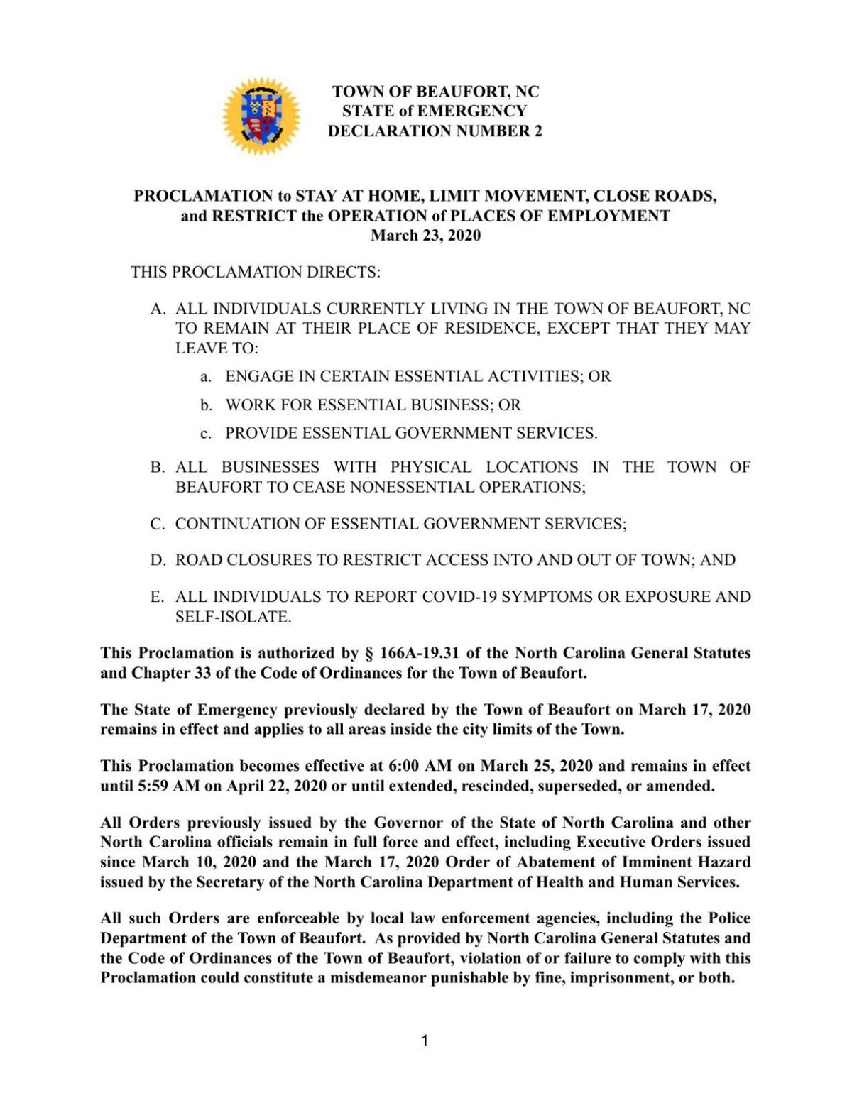 Proclamation text | | carolinacoastonline.com