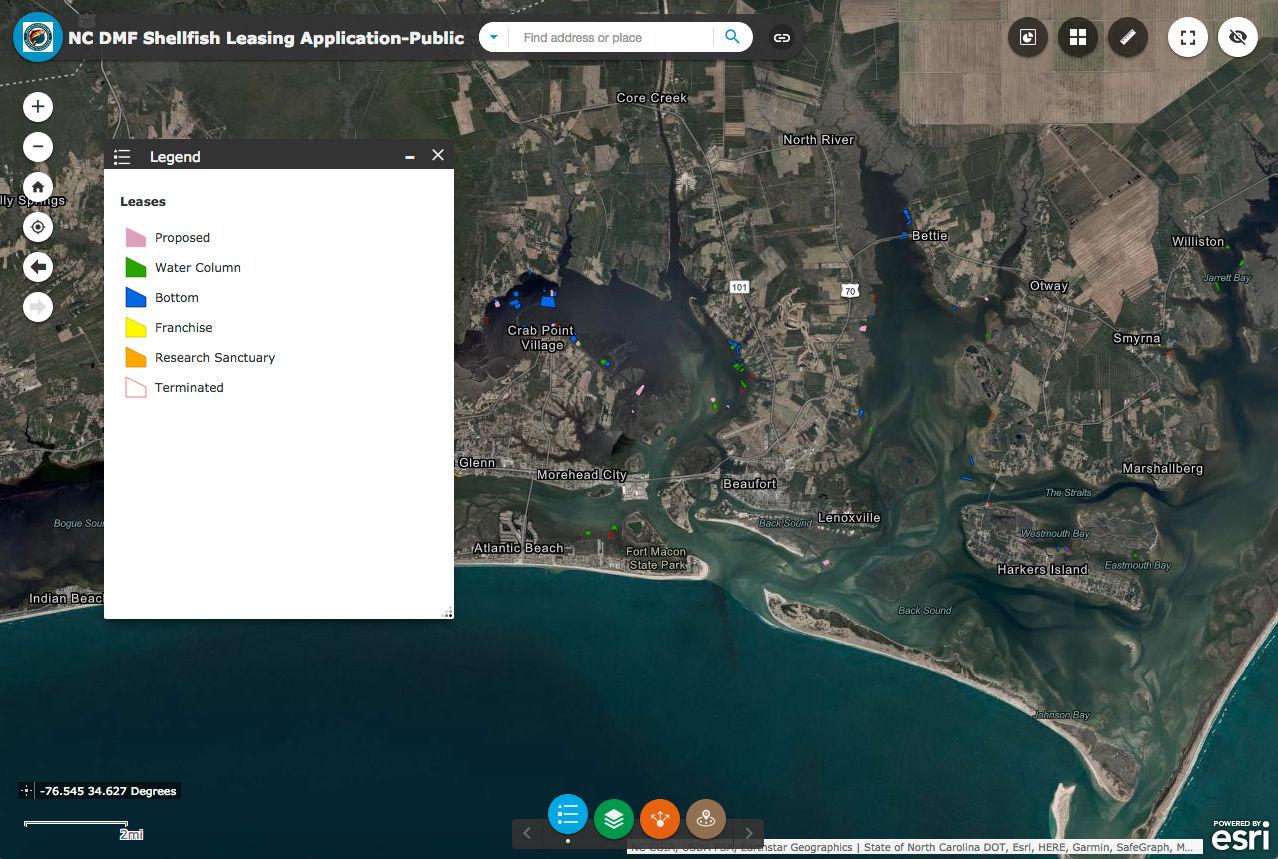 DMF launches new shellfish lease map | News | carolinacoastonline.com