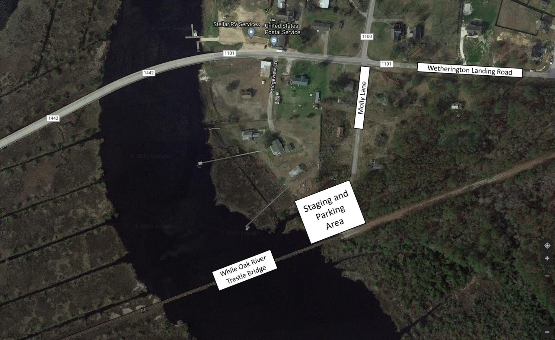 White Oak River railroad trestle bridge replacement project begins ...