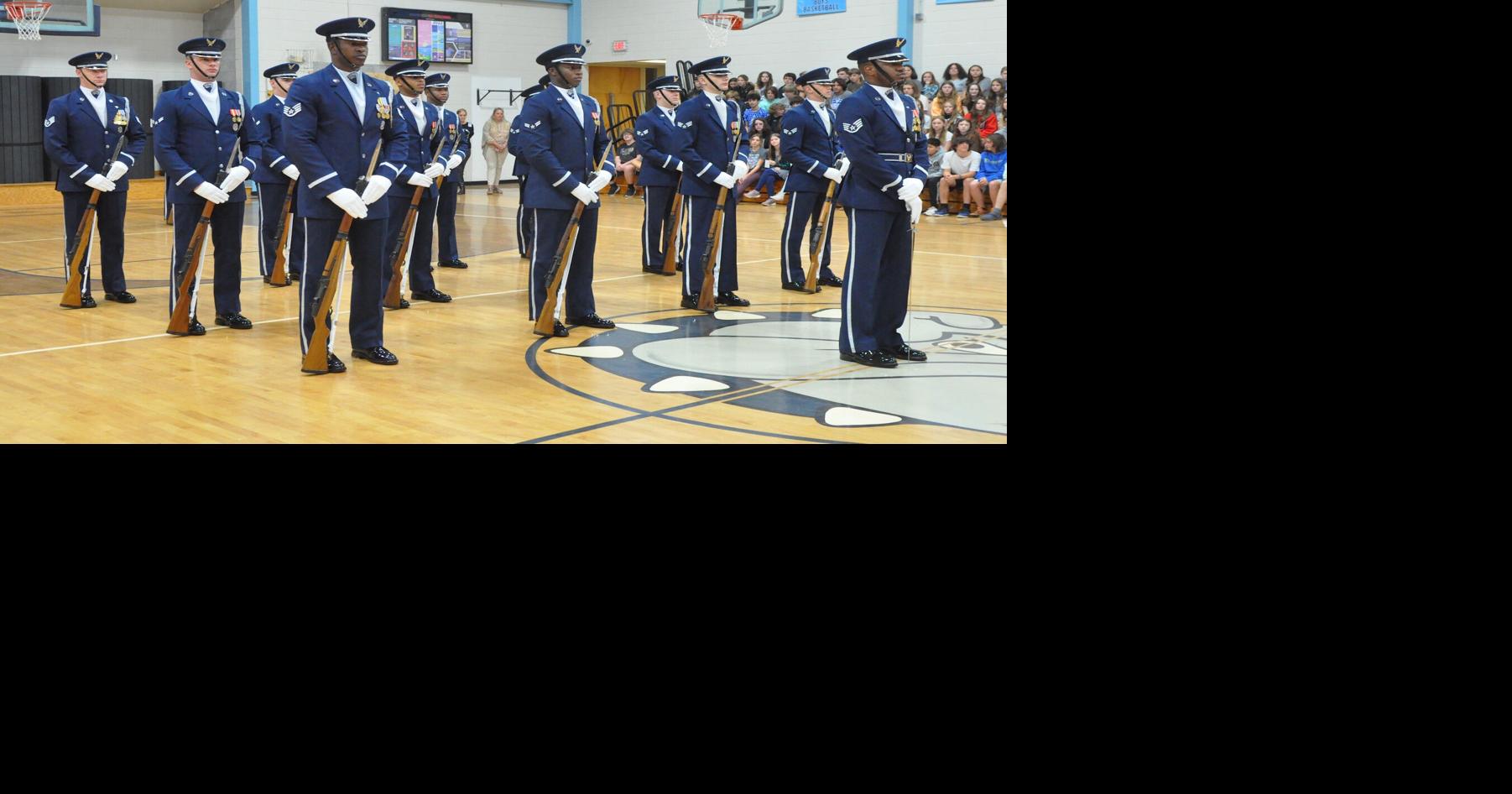 U.S. Air Force Presidential Honor Guard Drill Team performs for county ...