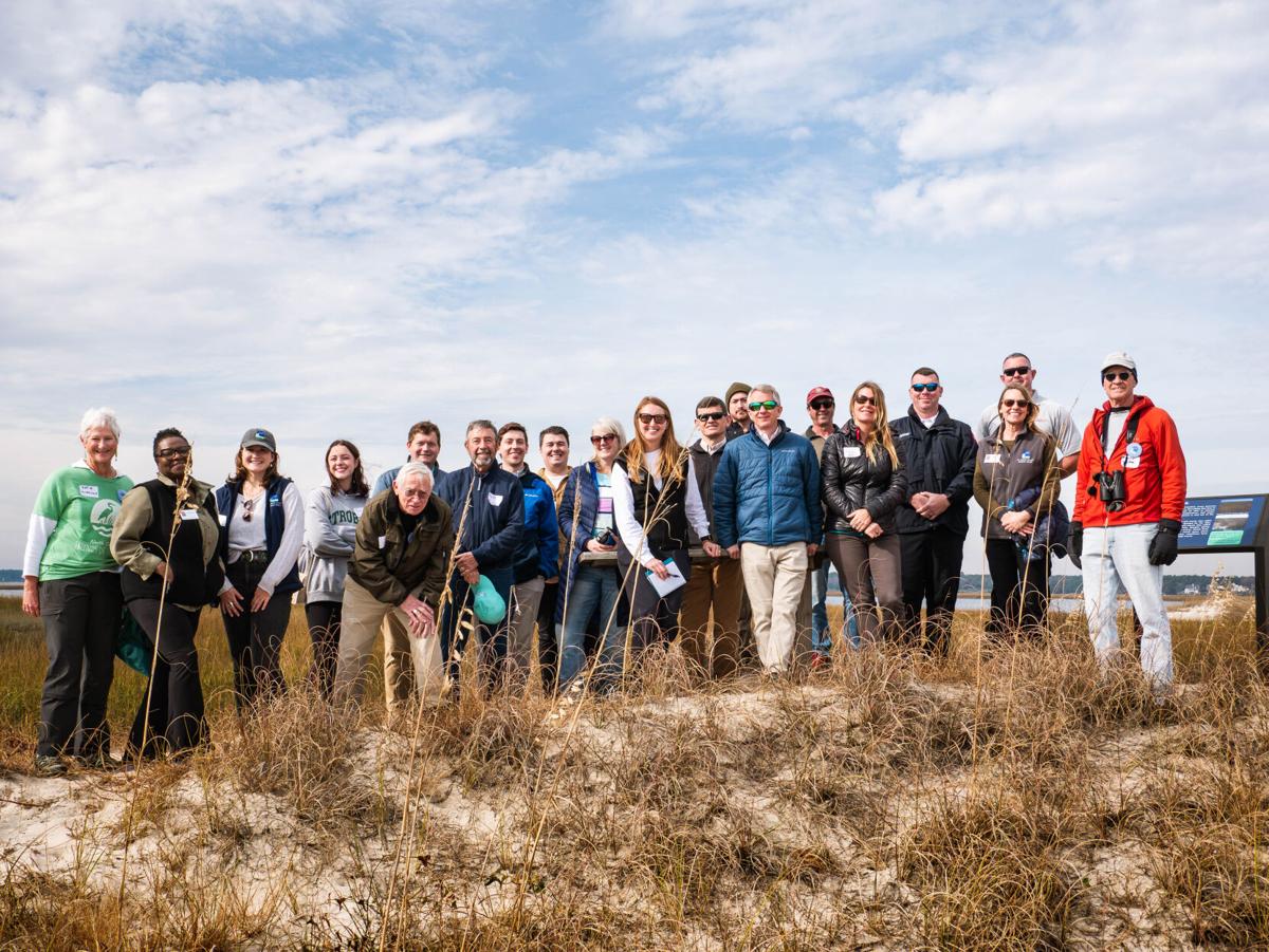 Group tours Bird Island Reserve, part of N.C. Estuarine Reserve system ...
