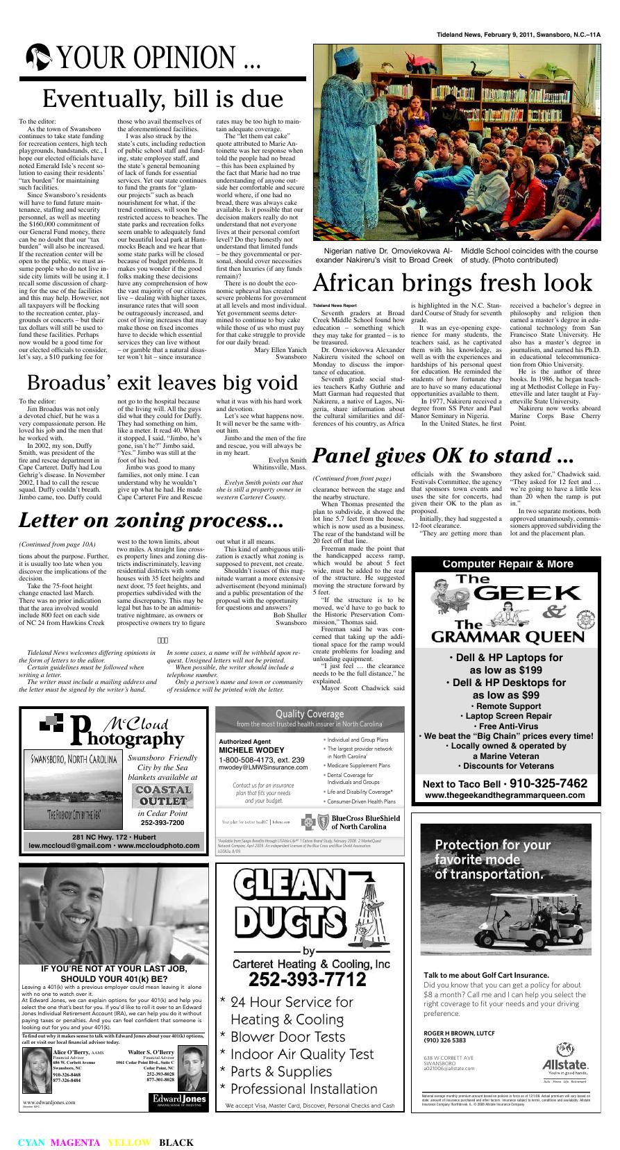Page 11A | Tideland News | carolinacoastonline.com